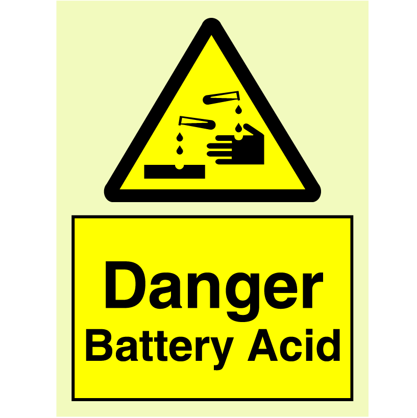 DANGER Battery acid - Sea Safety Marine Services